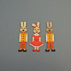 Easter Bunny Beaded Pattern Spring Holiday Beadwork Decorations Home ...