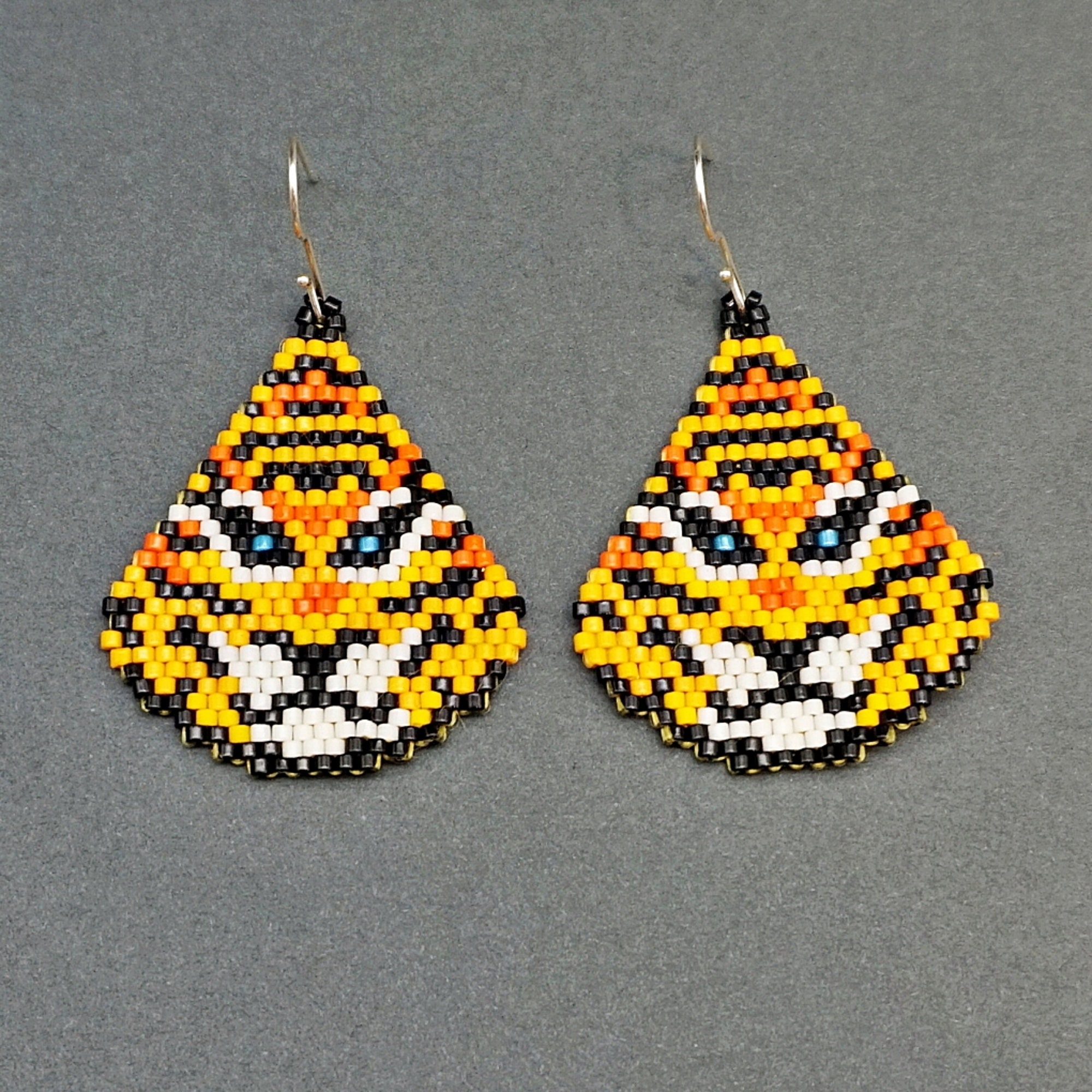 TIGER Beaded Earrings Pattern Teardrop Beading Patterns Seed Bead ...