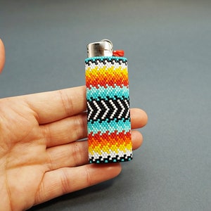Colorful Lighter Cover Beading Pattern Lighter Case Seed Bead Peyote ...