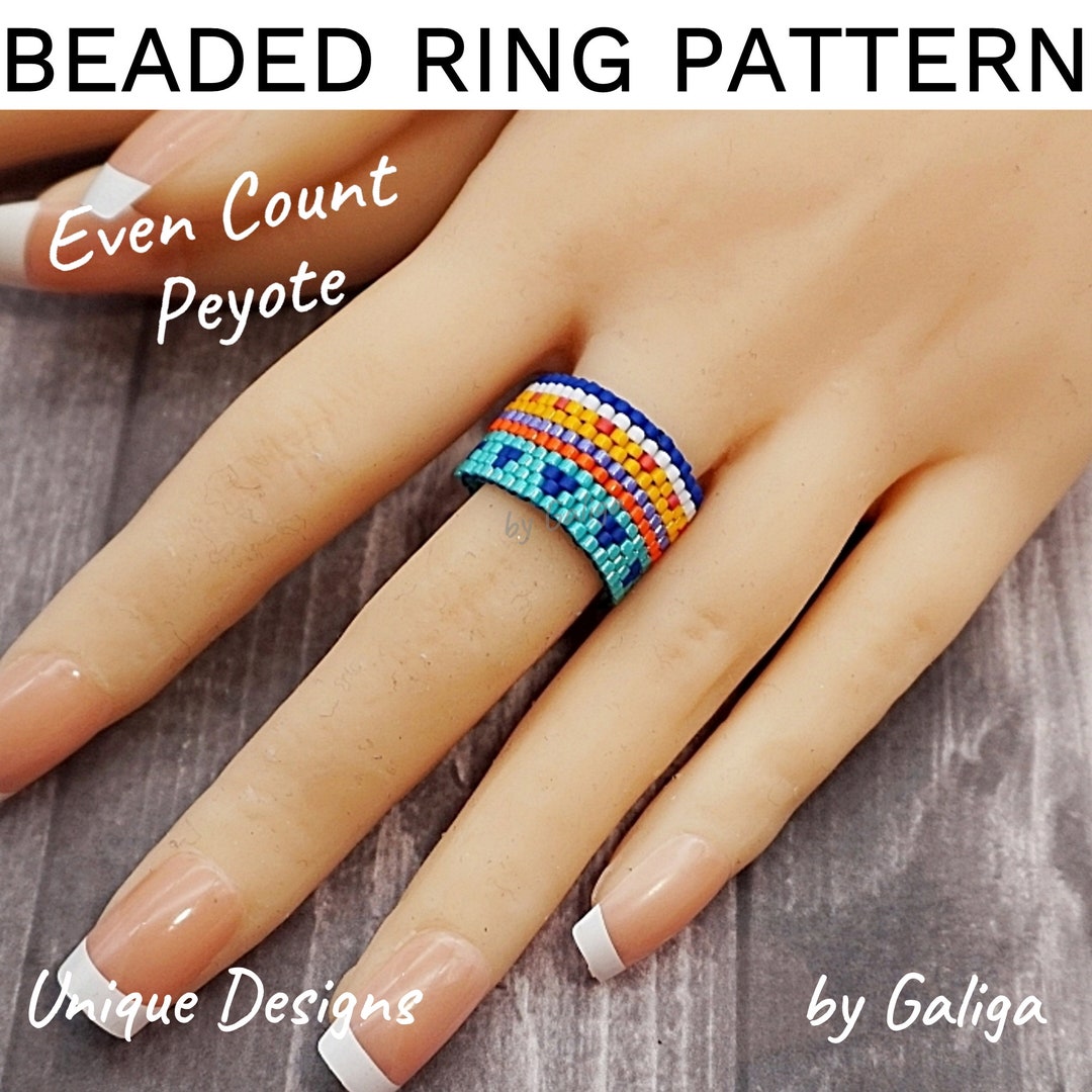 Beaded Ring Pattern Peyote Ring Pattern Digital Pattern Download Pdf ...