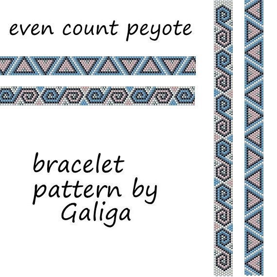 Matching Bracelets Even Count Peyote Pattern 2 in 1 Geometric | Etsy