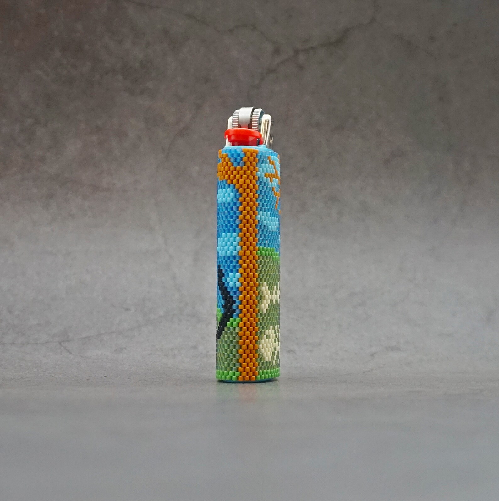 Cat Lighter Pattern Funny Cat Beaded Lighter Cover Design Beading ...