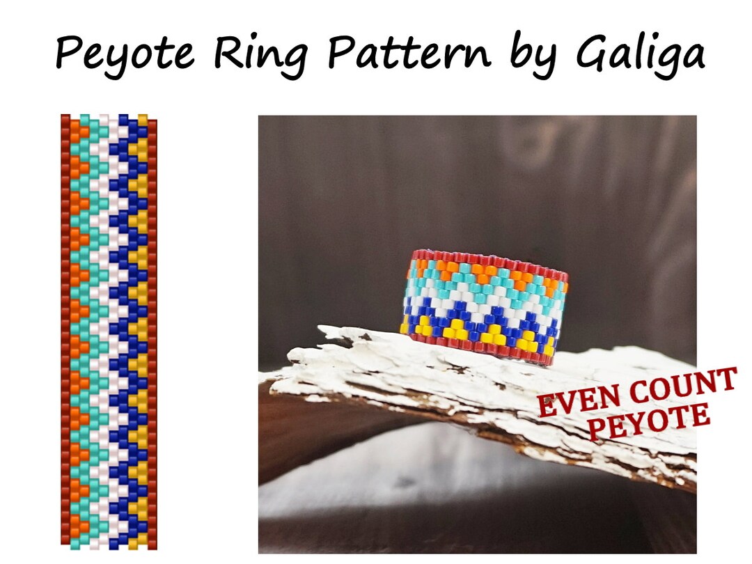 Peyote Ring Pattern Wide Ring Beaded Pattern Download Pdf Pattern Seed ...