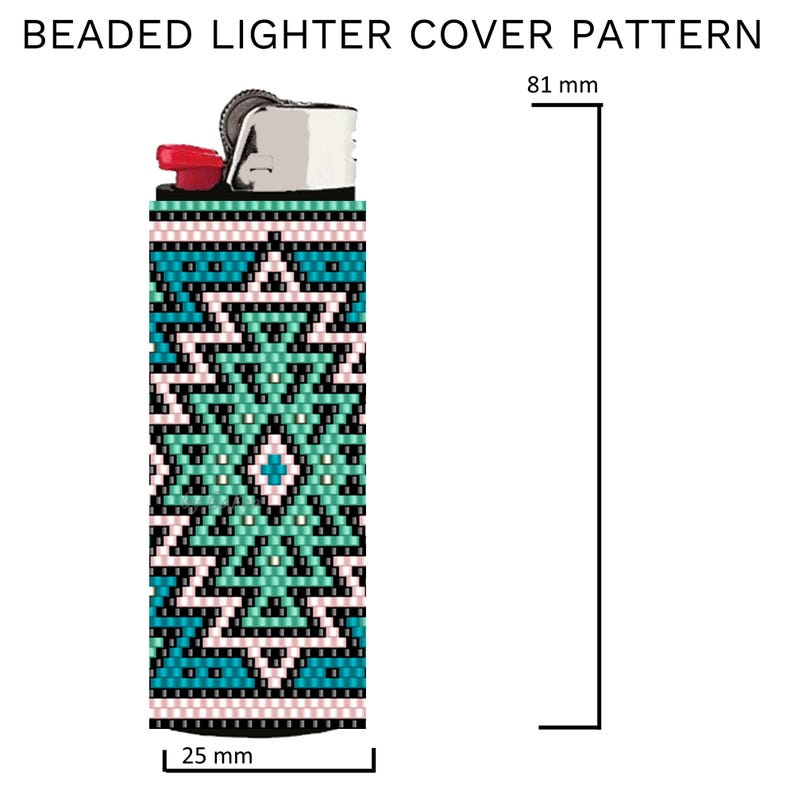 Beaded Lighter Cover Pattern Peyote Stitch Seed Bead Design ...