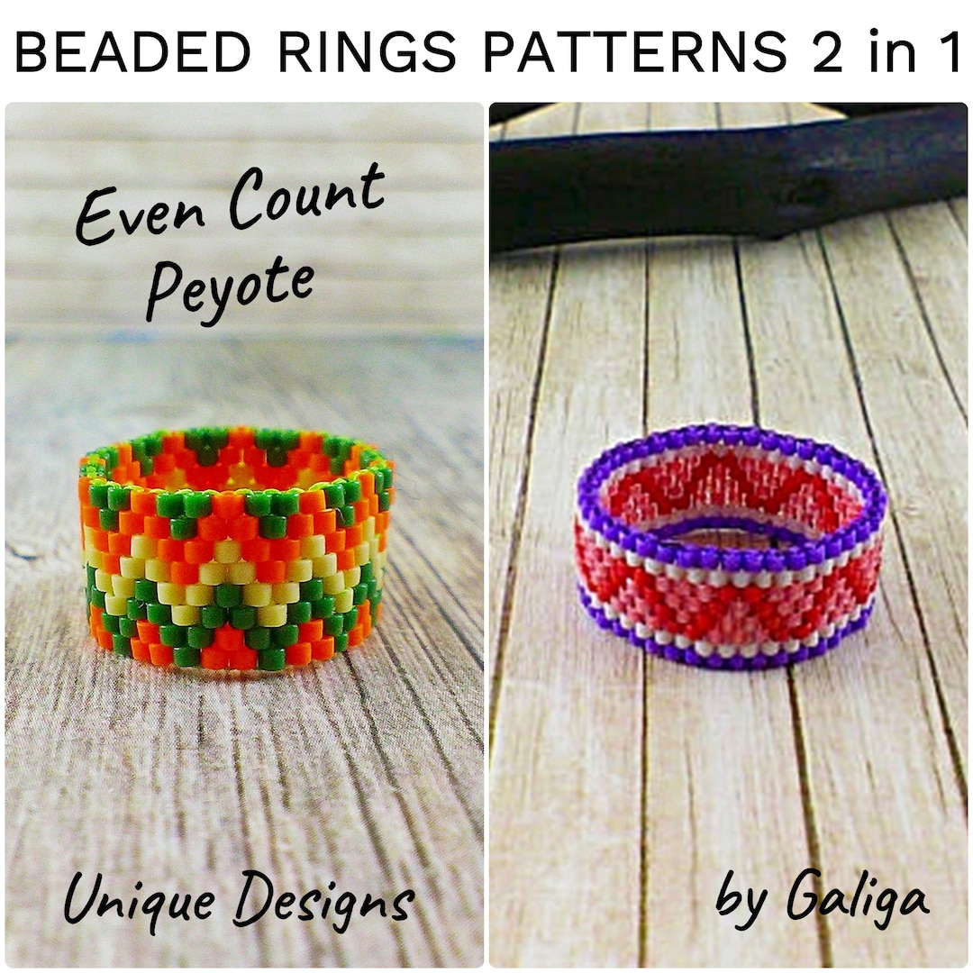 Peyote Ring Patterns 2 in 1 PDF Peyote Pattern Beading Pattern Peyote ...