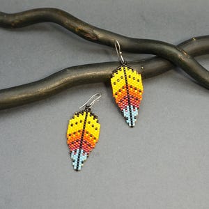 Leaf Beaded Earrings Patterns SET of 6 for Beading Jewelry Making DIY ...