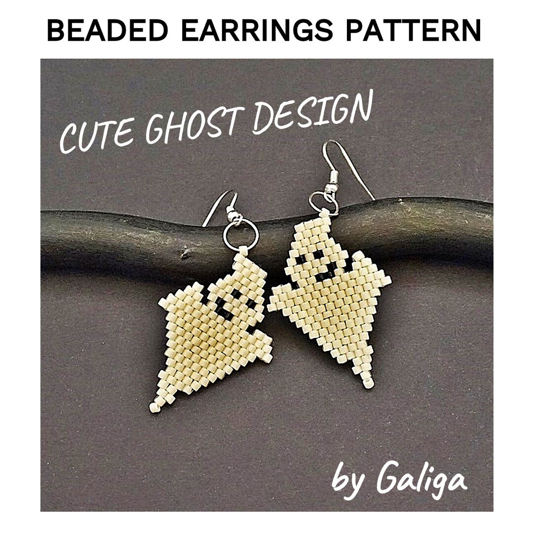 HALLOWEEN Patterns BOO GHOST Beaded Earrings Pattern Autumn Holiday ...