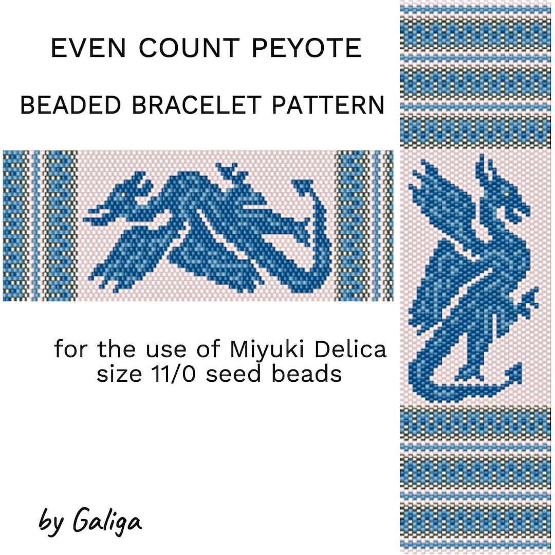 Even Peyote Beaded Bracelet Pattern Dragon Bead Jewelry Making Beading ...