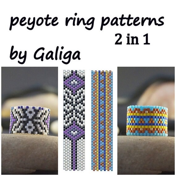 Ring pattern Pdf pattern Peyote ring tutorial Beading | Etsy