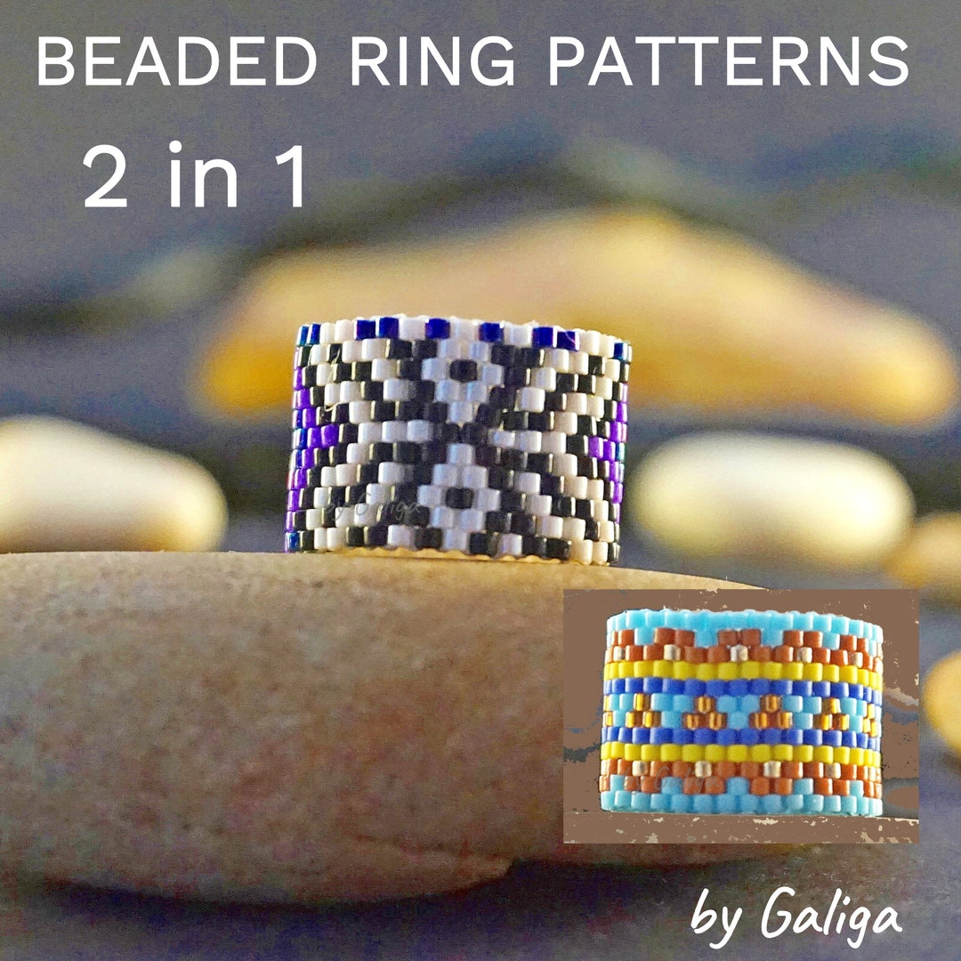 Ring Pattern Pdf Pattern Peyote Ring Tutorial Beading Instructions ...