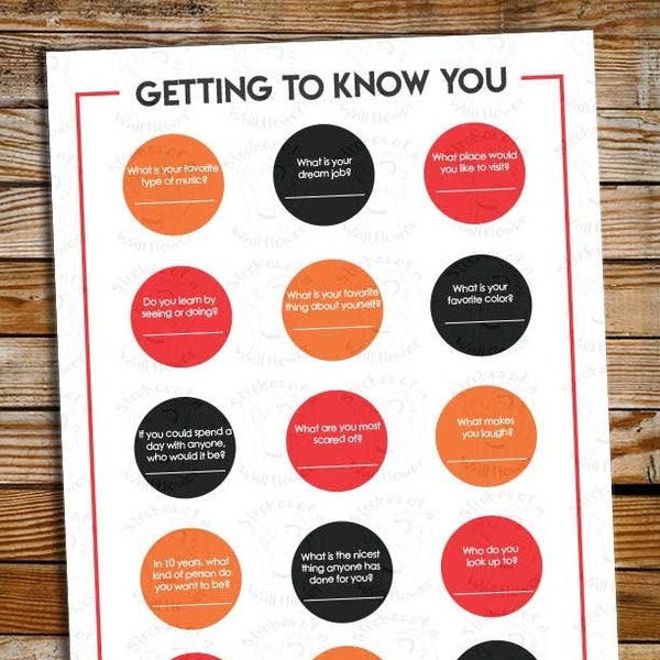 Get to Know You Template - Etsy