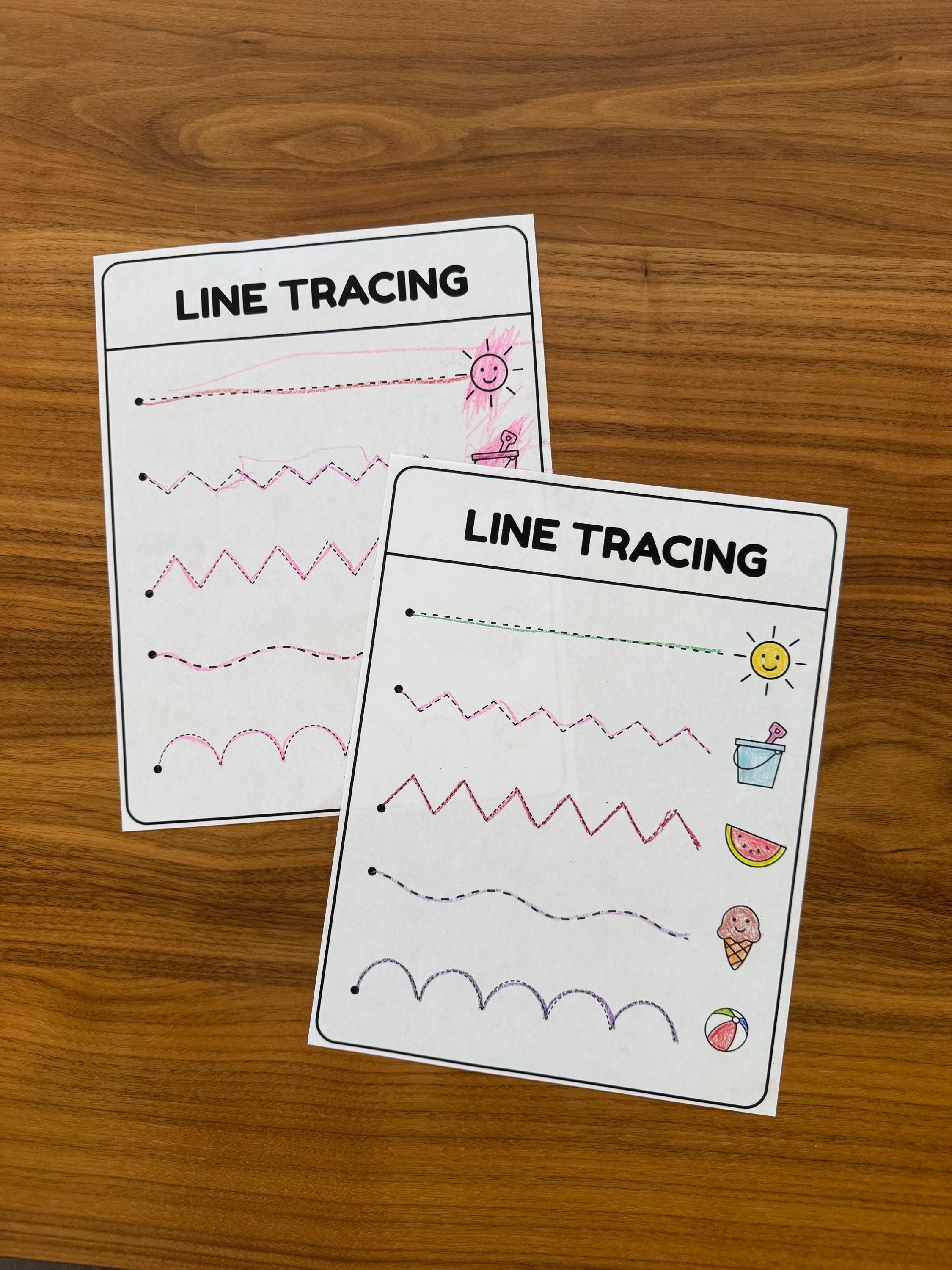 Printable Summer Line Tracing | Preschool Fine Motor Skills | Tracing ...