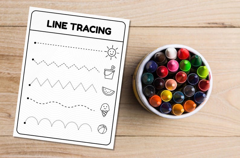Printable Summer Line Tracing | Preschool Fine Motor Skills | Tracing ...
