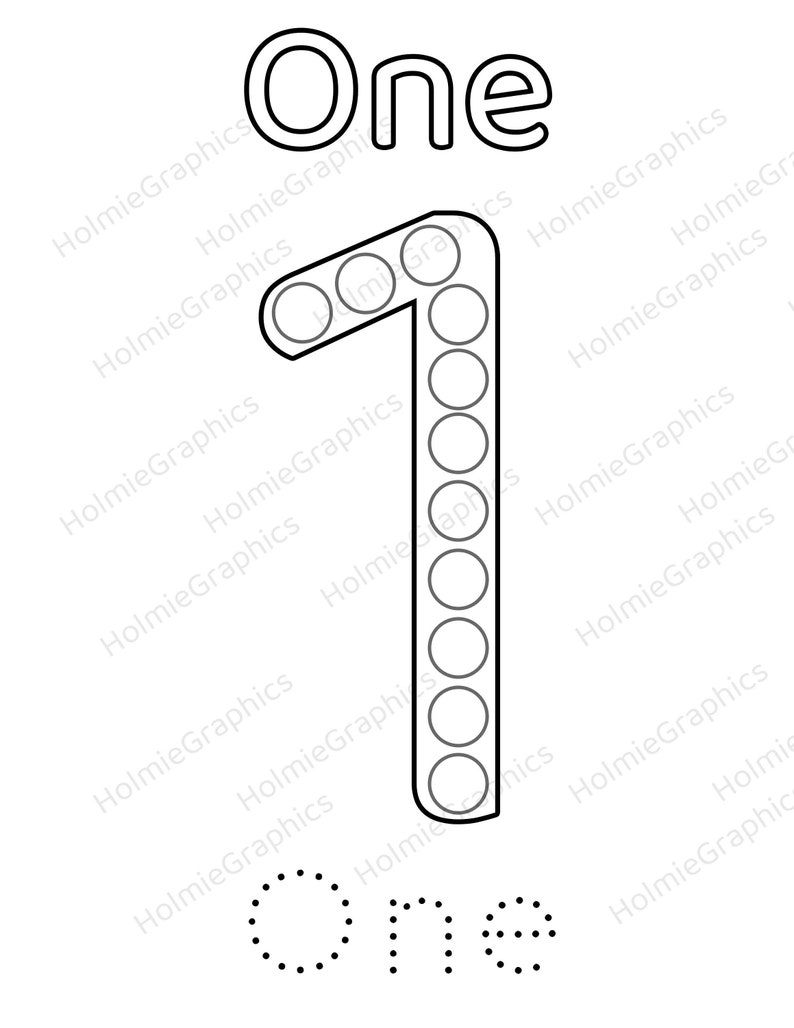 Number Trace and Paint Dot - Etsy