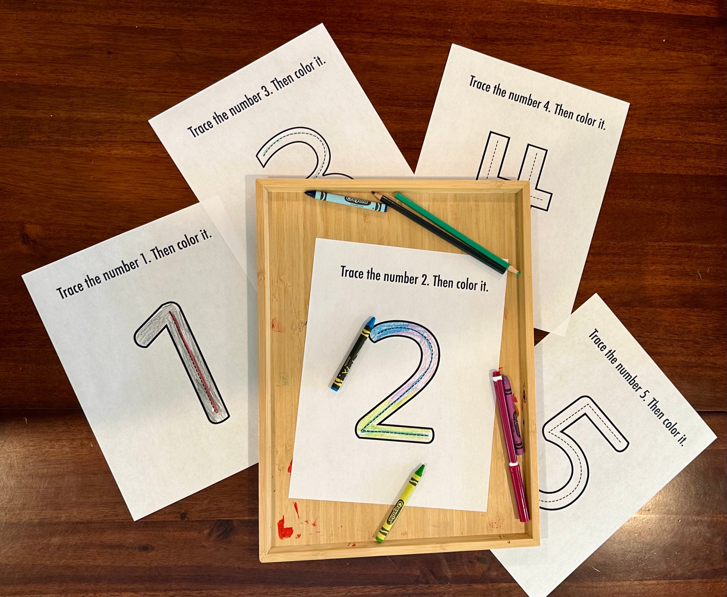 Number Trace and Color - Etsy