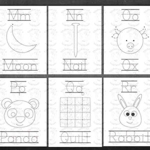 Alphabet Tracing Sheets, Back to School - Etsy