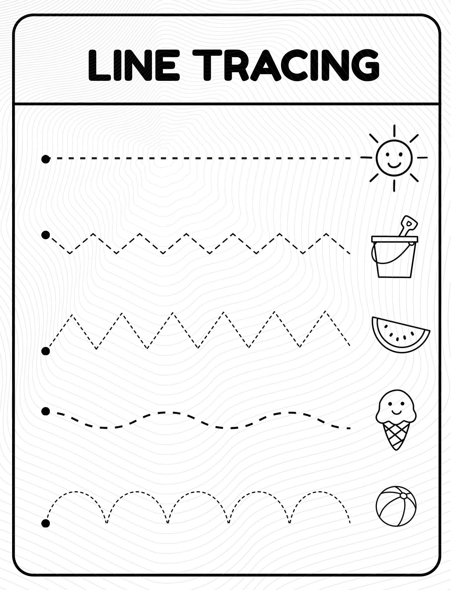 Printable Summer Line Tracing | Preschool Fine Motor Skills | Tracing ...