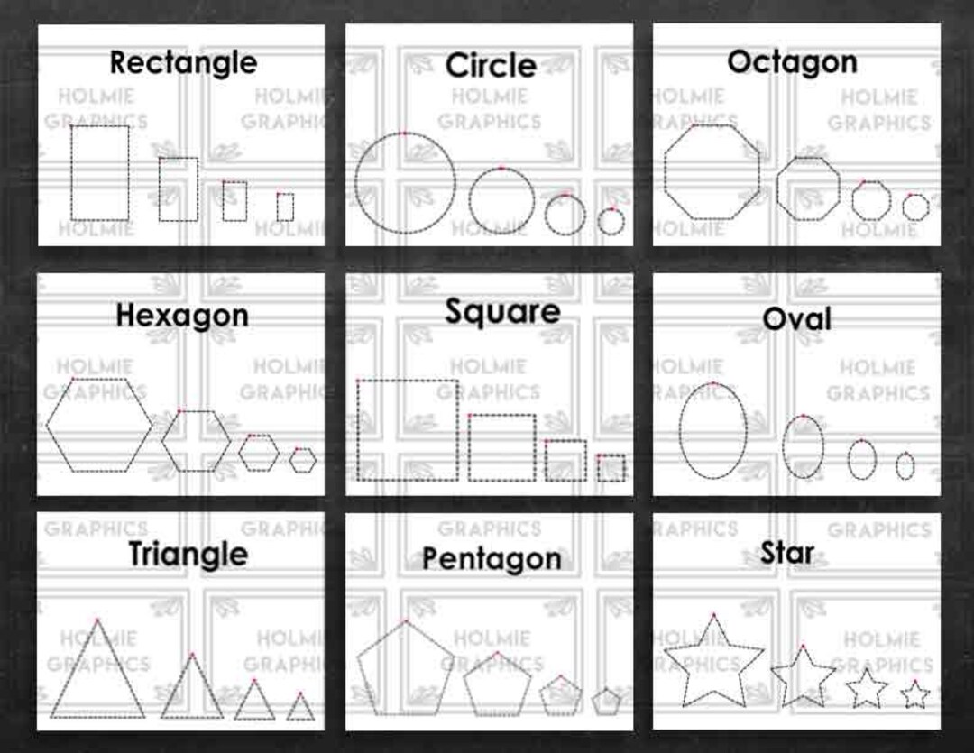 Shape Trace, Tracing Shapes, Circle, Square, Triangle, Learning Shapes ...