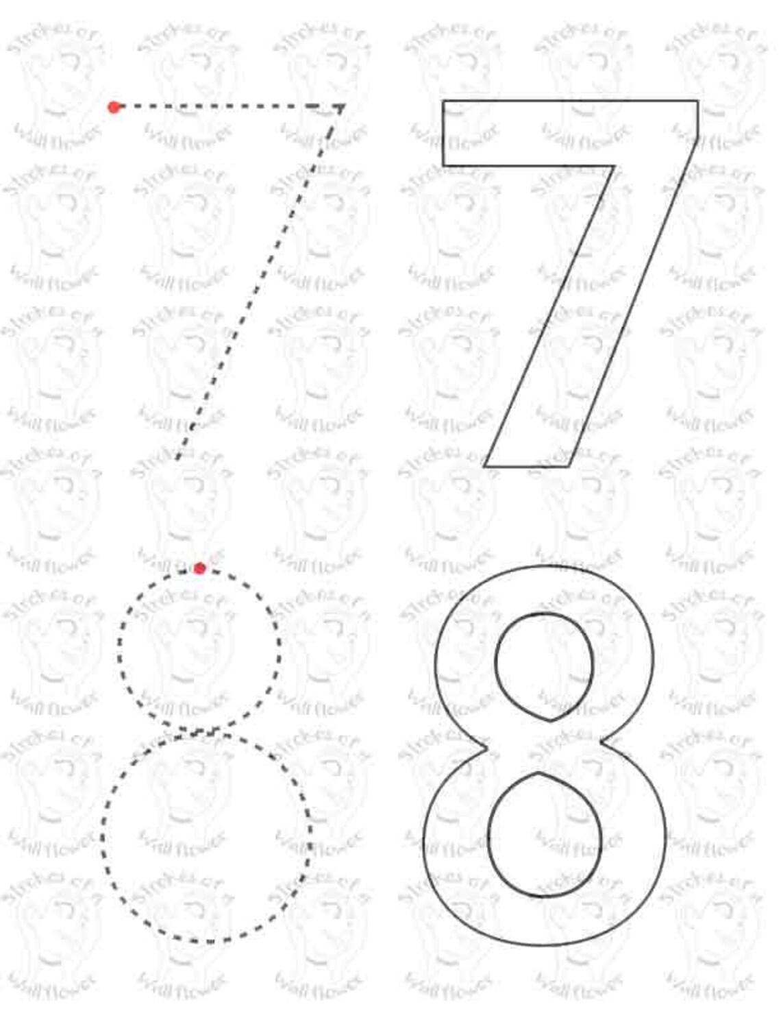 Number Trace With Block Number - Etsy