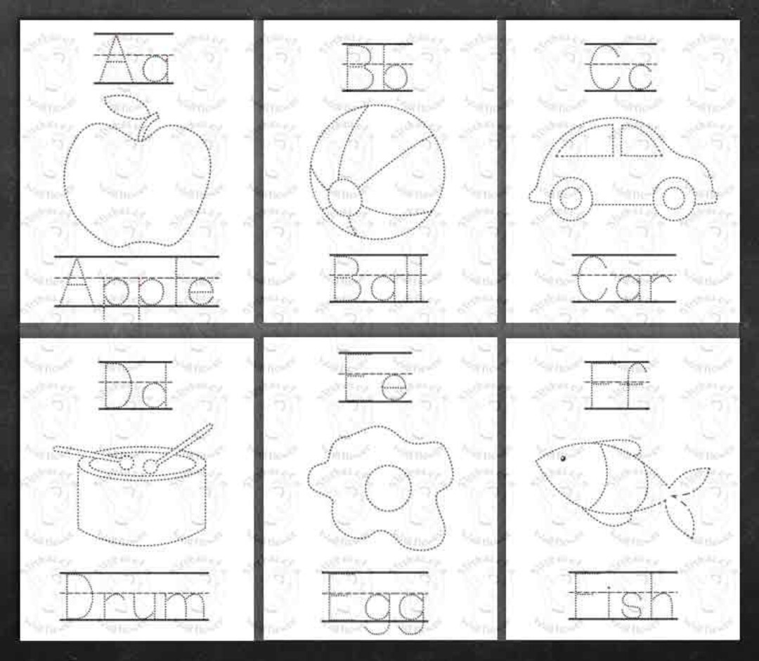 Alphabet Tracing Sheets, Back to School - Etsy