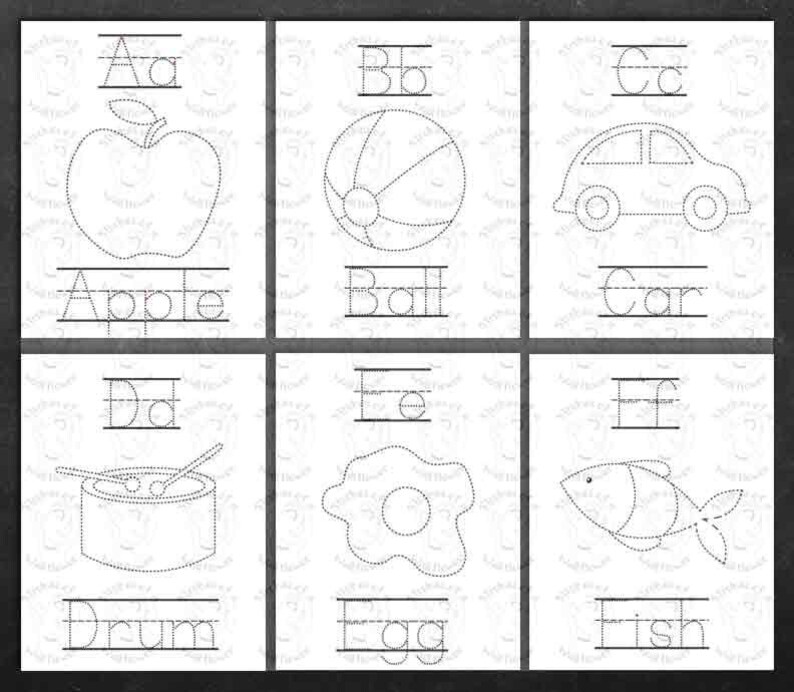 Alphabet Tracing Sheets, Back to School - Etsy