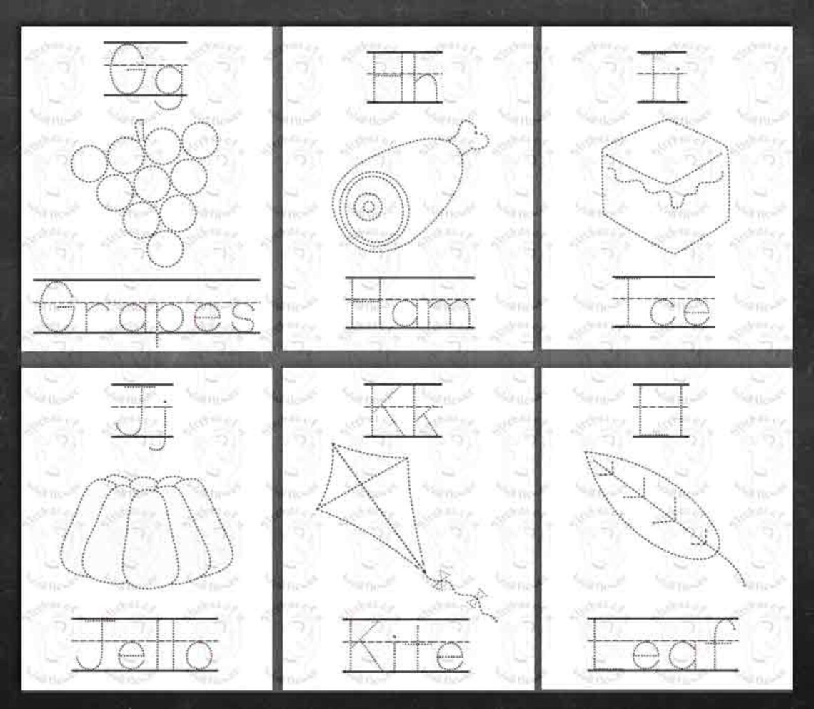 Alphabet Tracing Sheets, Back to School - Etsy