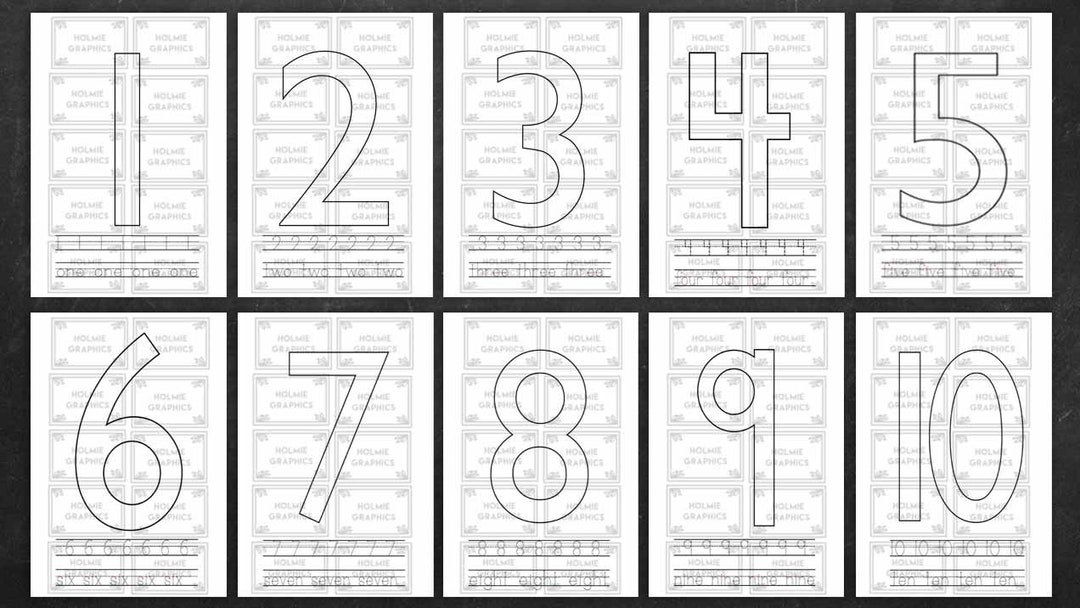 Number and Word Trace With Block Number, Tracing Numbers, Number Trace ...