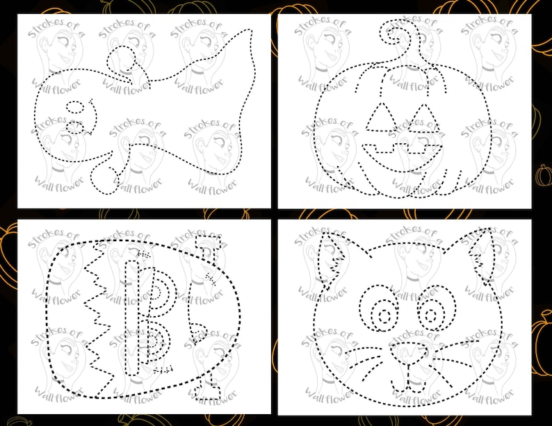 Halloween Coloring Pages, Halloween Tracing Pages, Pumpkin ...