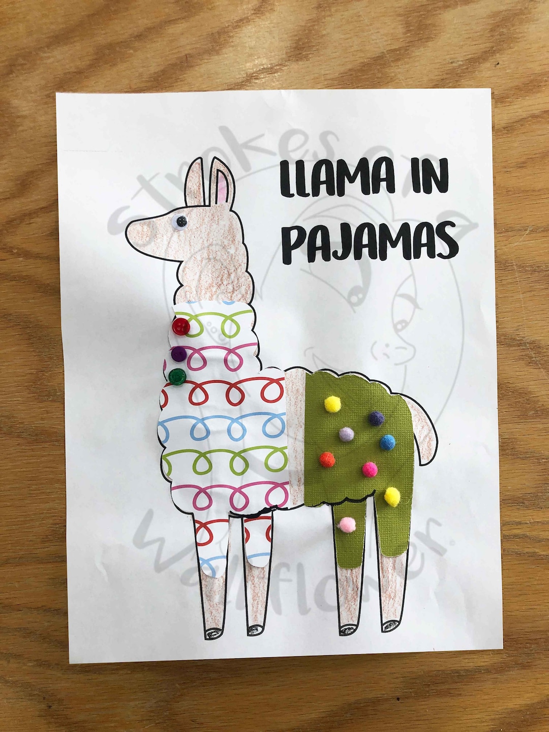 Preschool Craft, Llama, Llama in Pajamas, Rhyming - Etsy
