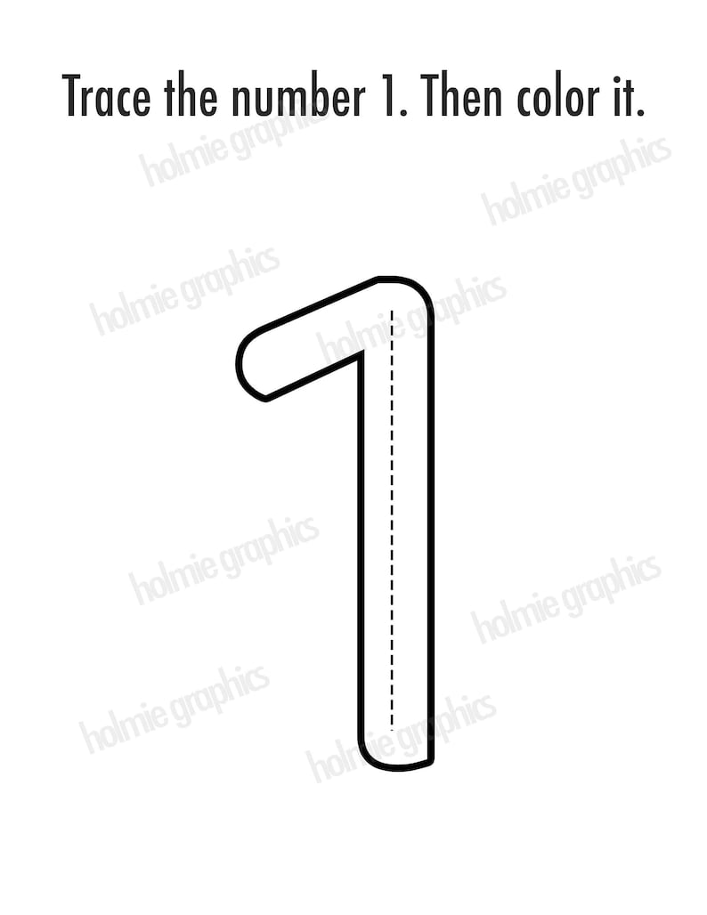Number Trace and Color - Etsy