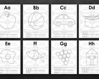 Alphabet Tracing Sheets Back to School | Etsy