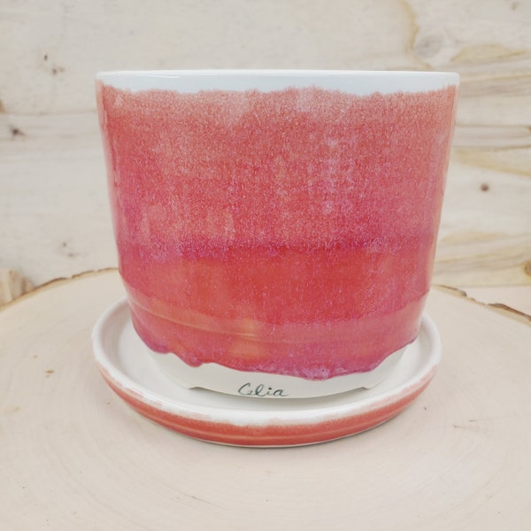 Red Indoor Ceramic Planter - Etsy