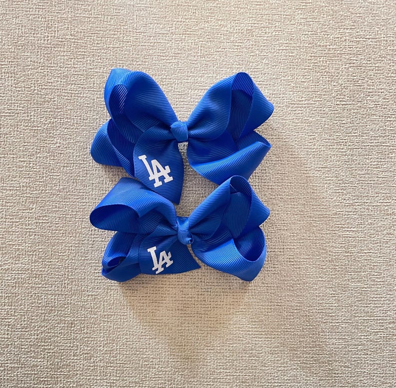 Small LA Dodger Bows for Girls - Etsy