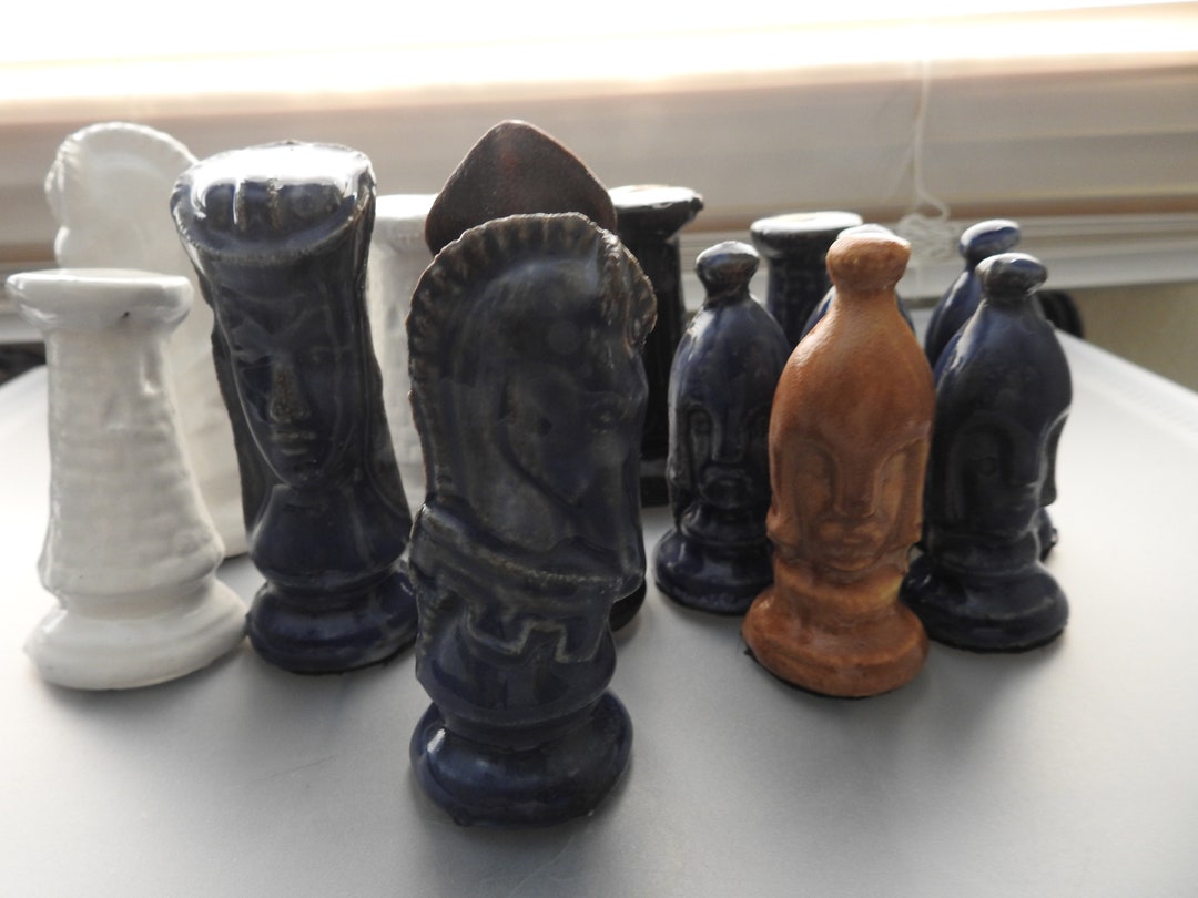 Handmade Ceramic Chess Sets, Pieces - Etsy