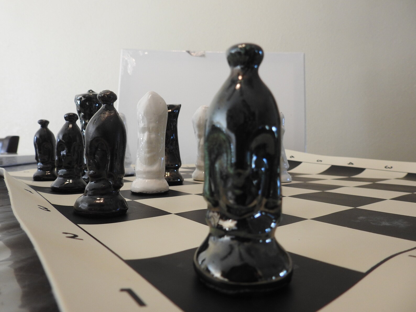 Handmade Ceramic Chess Sets, Metallic Black and White - Etsy