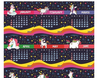 Unicorn calendar | Etsy