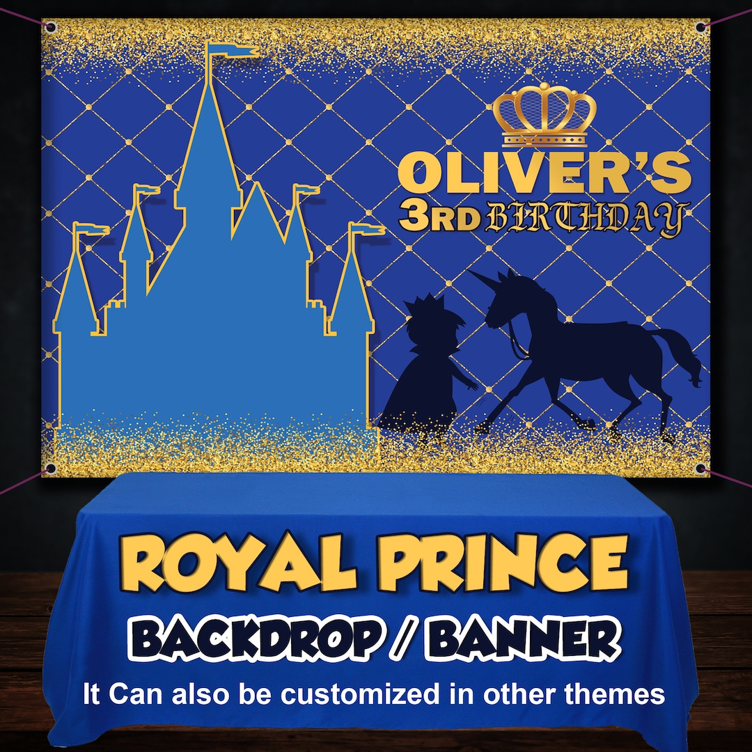 Royal Prince Theme Printed Backdrop Prince Birthday Backdrop Birthday ...