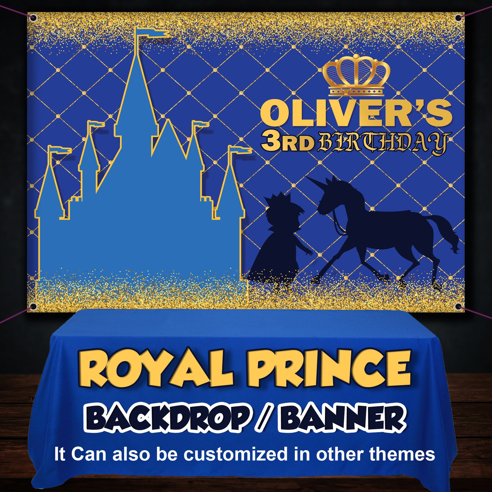 Royal Prince Theme Printed Backdrop Prince Birthday Backdrop - Etsy