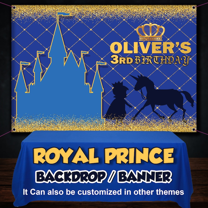 Royal Prince Theme Printed Backdrop Prince Birthday Backdrop - Etsy