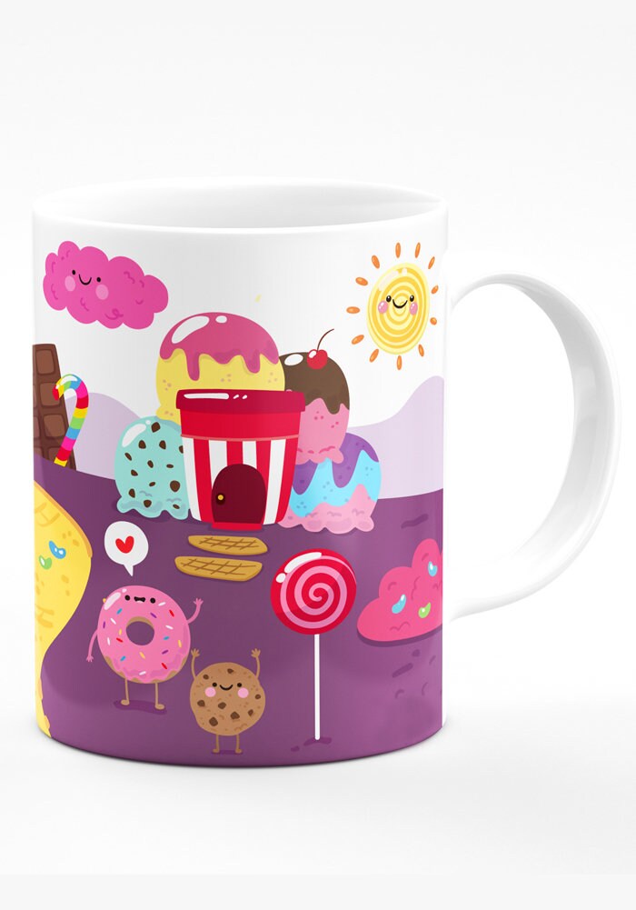 Candy land favor mug template design candy land birthday party | Etsy