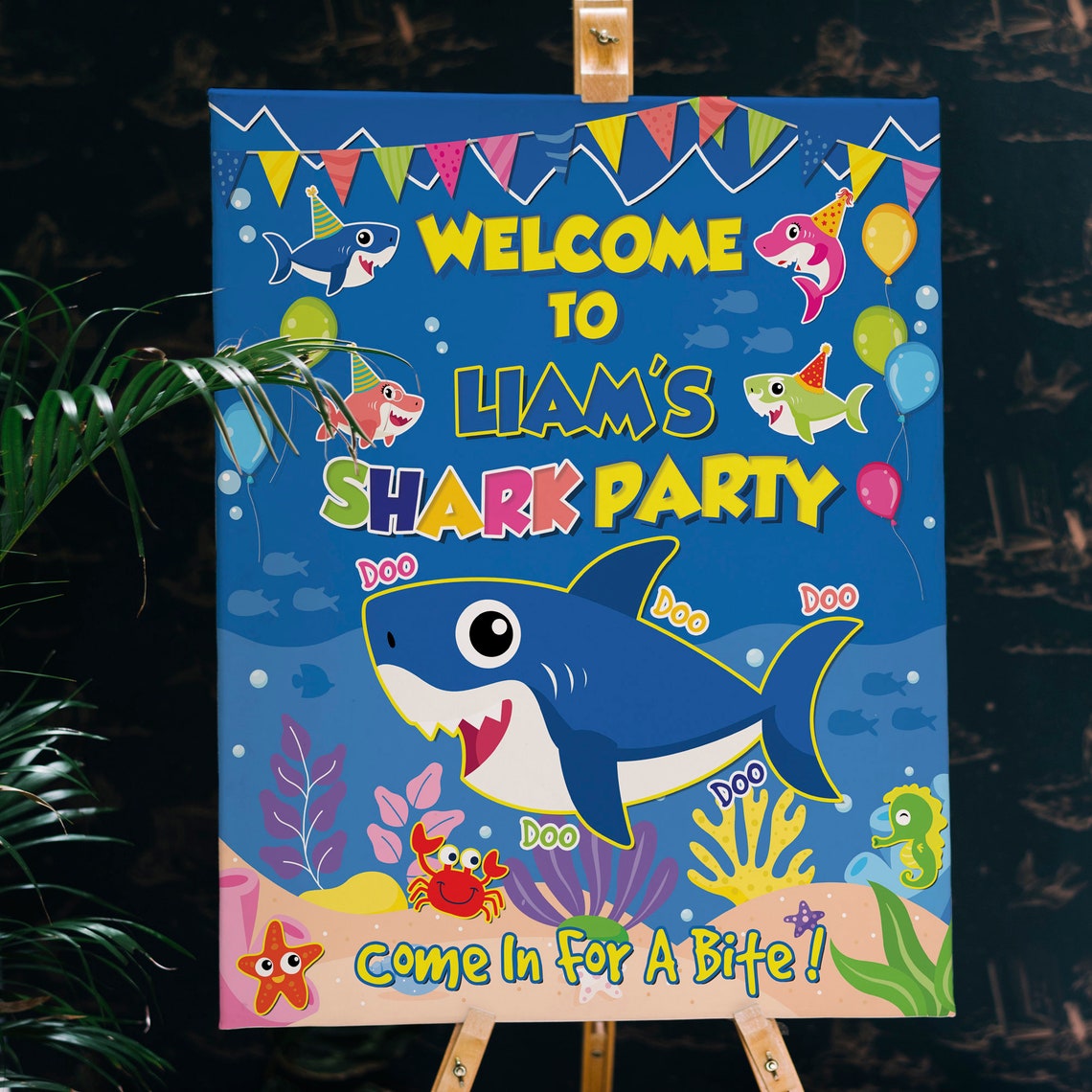 Shark Theme Welcome Birthday Sign Birthday Decor Welcome | Etsy