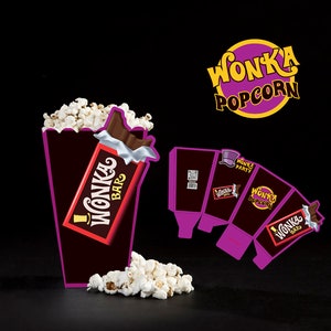 Buy Willy Wonka Popcorn Box for Wonka Birthday Party Food Box Online in ...