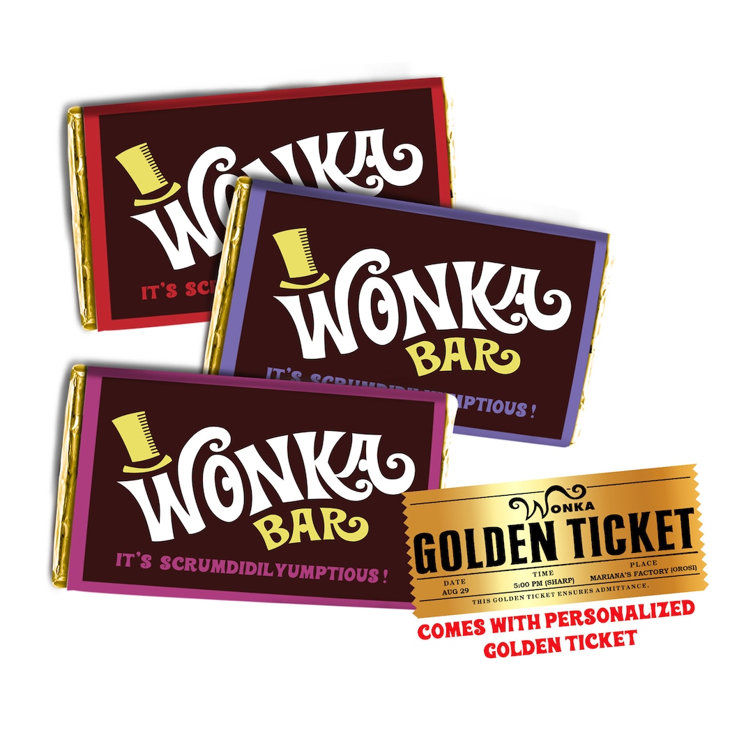 Wonka Theme Homemade Candy Bars Willy Wonka Chocolate Bar Etsy