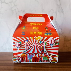 Carnival Theme Favor Box Personalized Treat Boxes for Birthday, Wedding ...