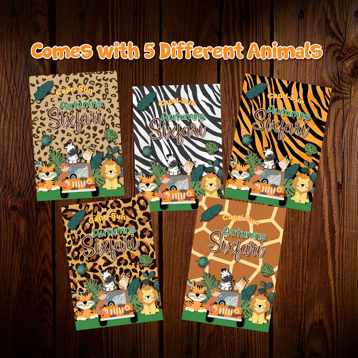 Animal Safari Capri Sun Wrapper Jungle Safari Capri Sun Juice - Etsy