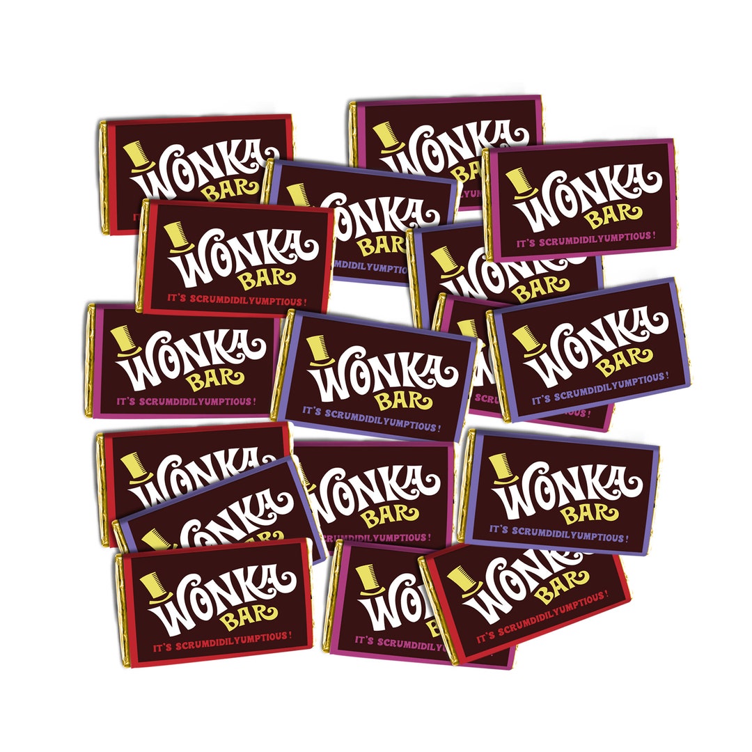 Willy Wonka Theme Mini Chocolates Pack Homemade Candy Mini Charlie Bars ...