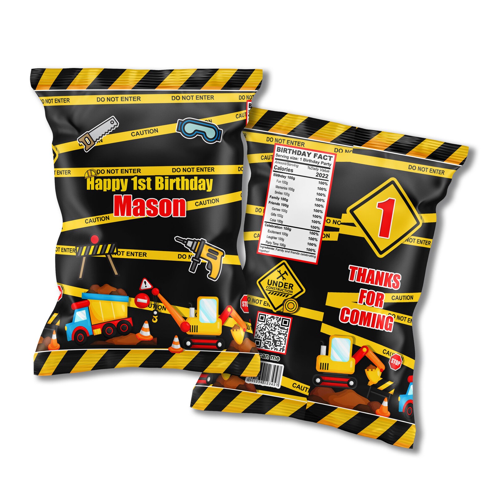 Construction Birthday Favor Set Bundle Bottle Wrapper Caprisun - Etsy