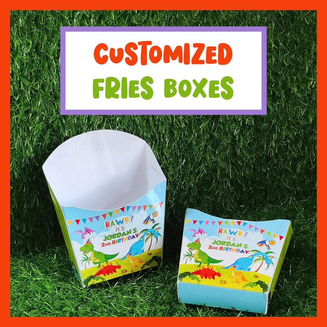 Custom Theme Fries Box Food Boxes Custom Party Favors Custom Fry Box ...