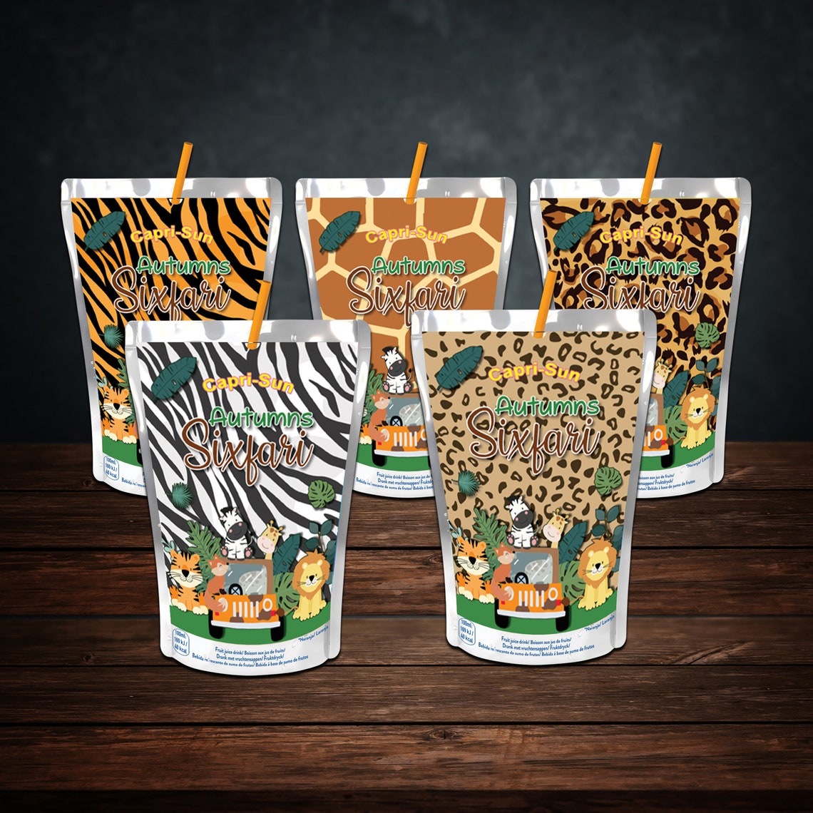 Animal Safari Capri Sun Wrapper Jungle Safari Capri Sun Juice - Etsy