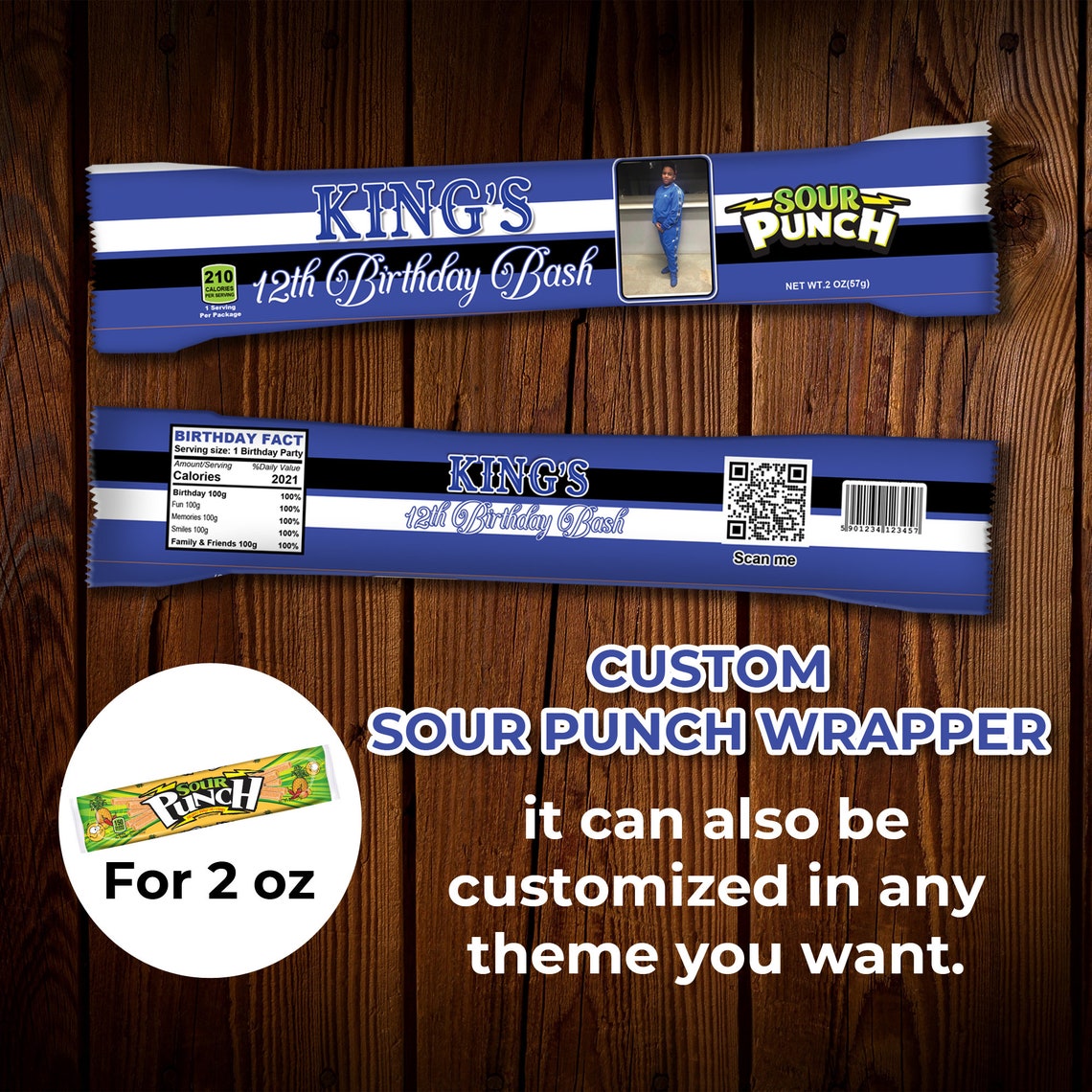 Custom Personalized Sour Punch Label Wrapper Theme Favors Sour | Etsy